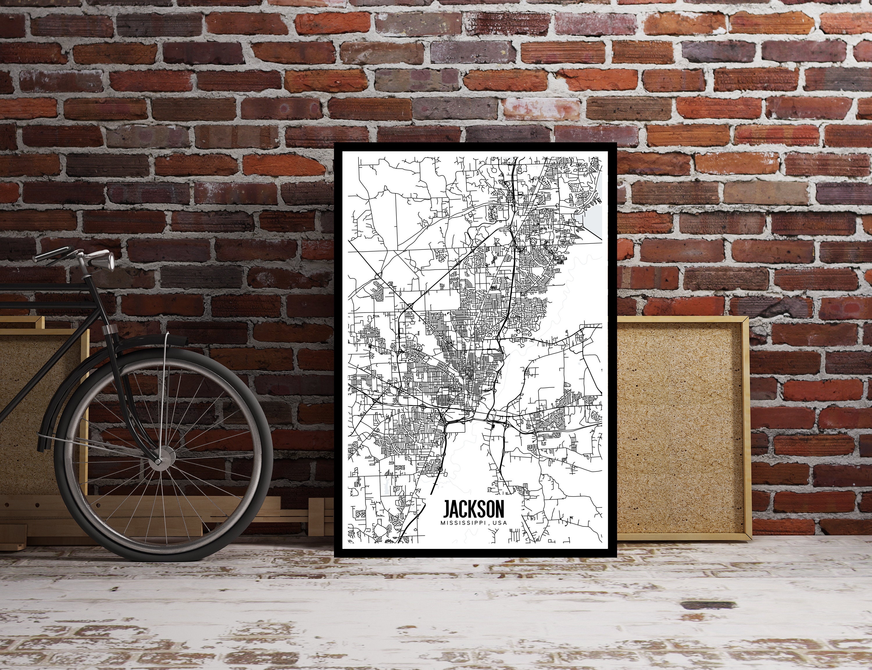 Jackson Mississippi Printable Map, Jackson MS Wall Art, Printable City ...