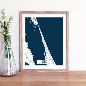 Duck North Carolina Printable Map Outer Banks NC Wall Art - Etsy