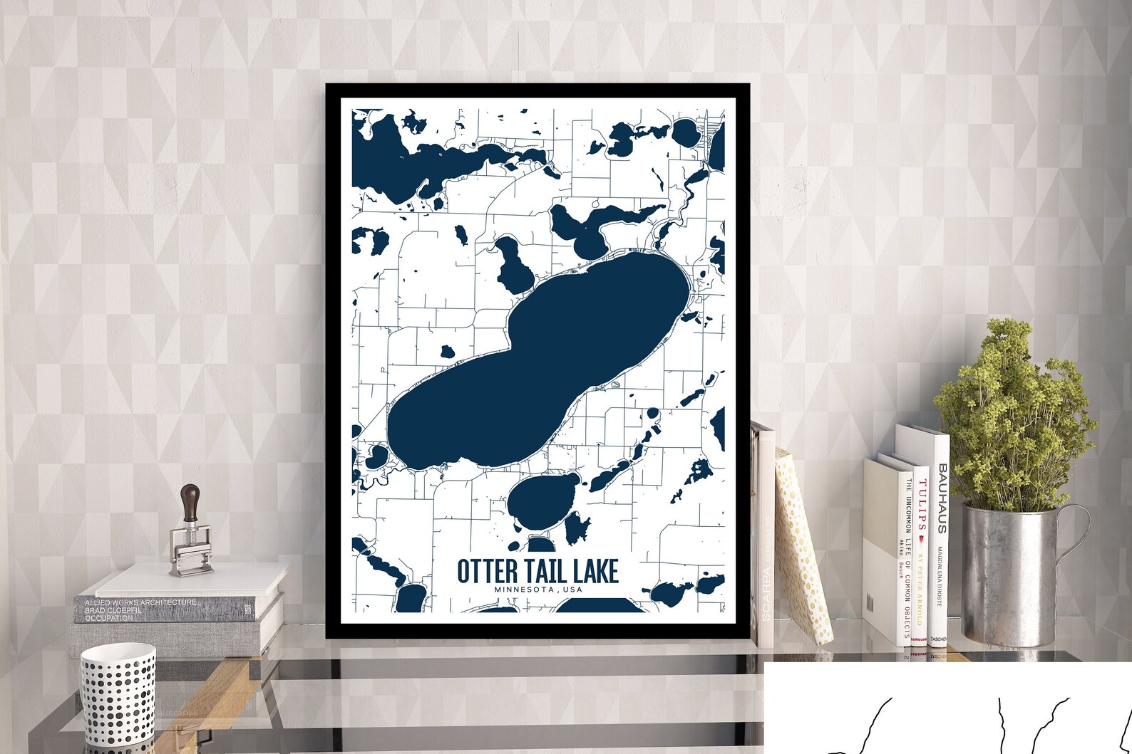 Otter Tail Lake Printable Map Otter Tail Lake MN Wall Art - Etsy