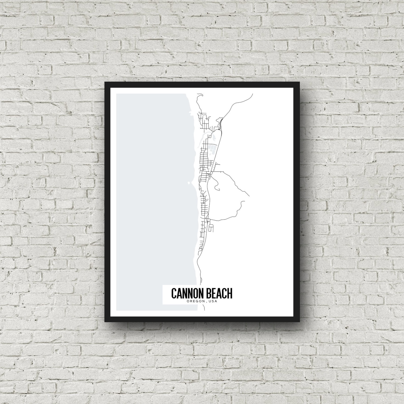 Cannon Beach Oregon Map Printable Oregon Wall Art Pacific - Etsy