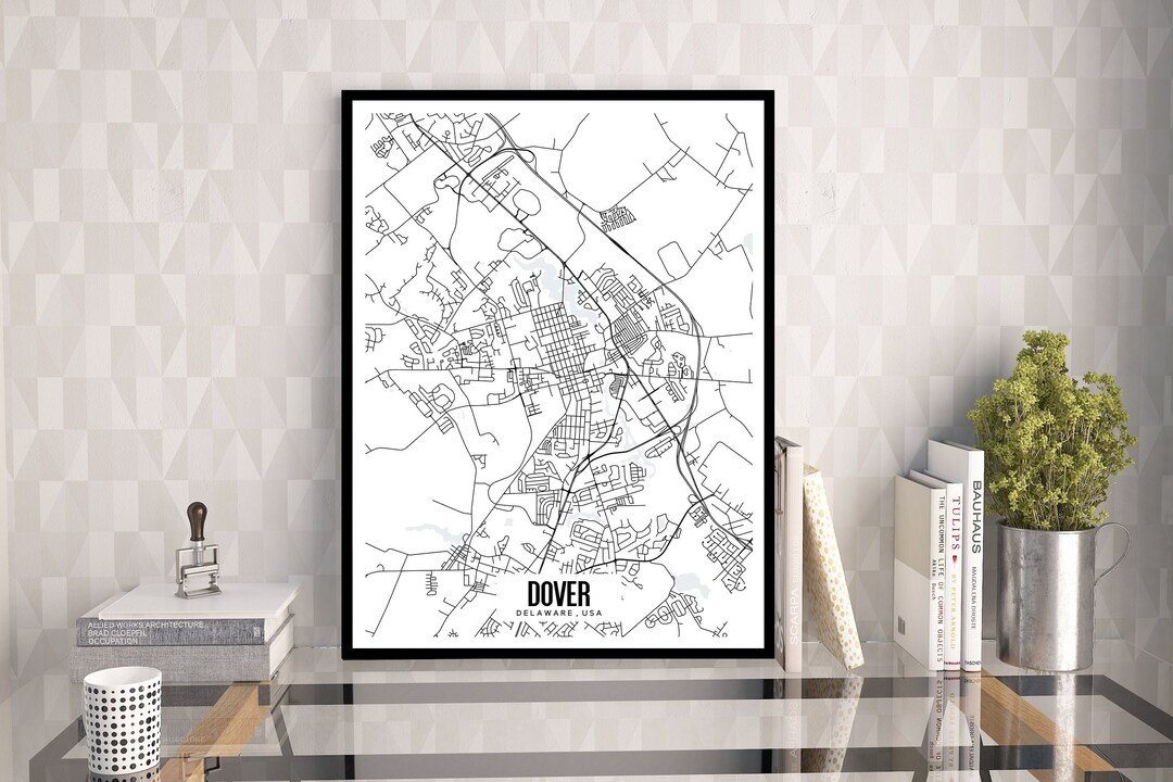 Dover Delaware Map Printable, Dover Map Art, Delaware Map Art, Dover ...