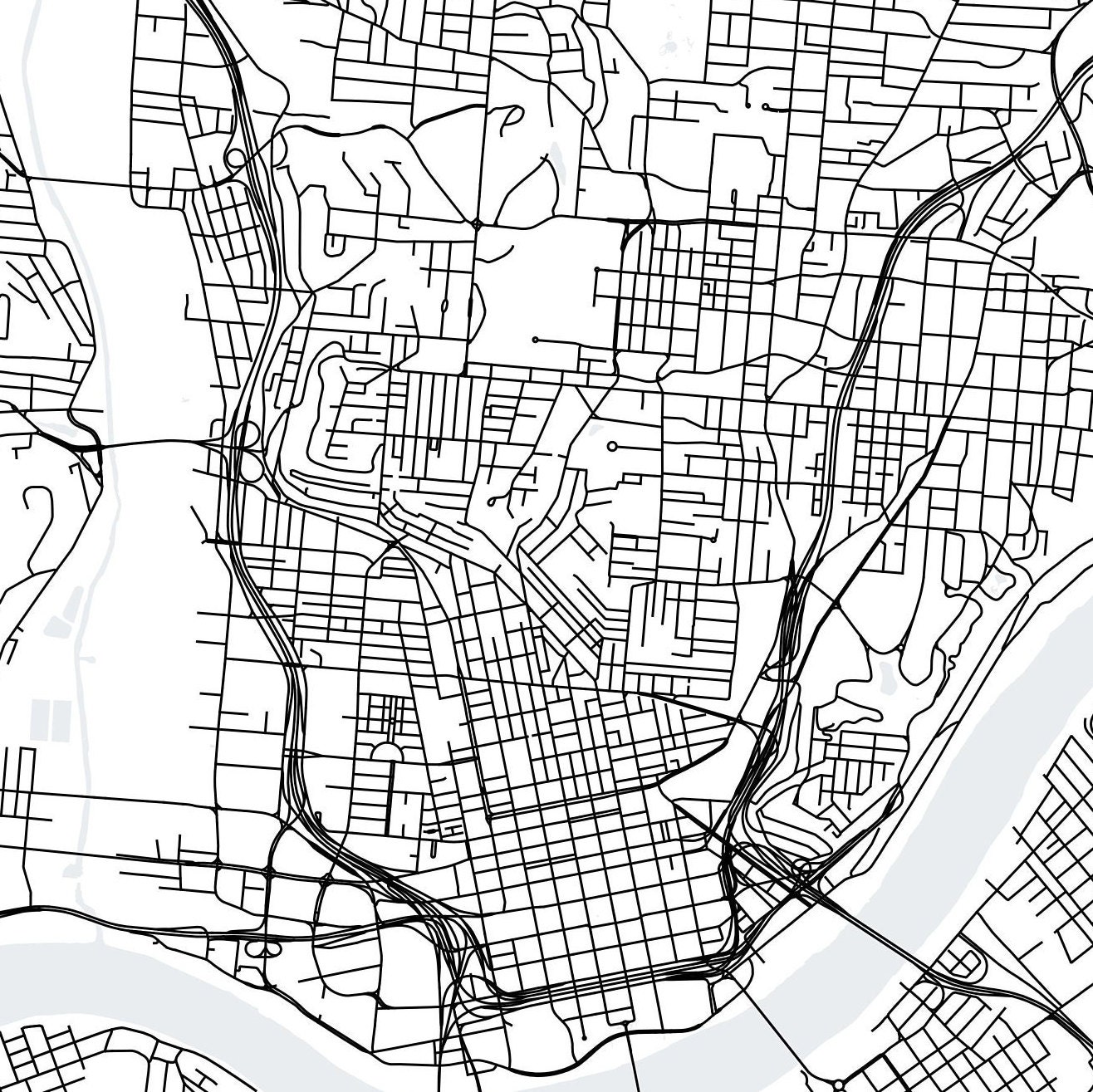 Cincinnati Map Cincinnati Ohio Printable Map Cincinnati OH - Etsy
