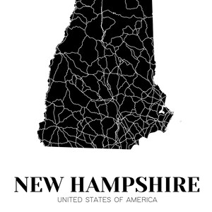 Map of New Hampshire Printable, New Hampshire Map Print, Printable NH ...