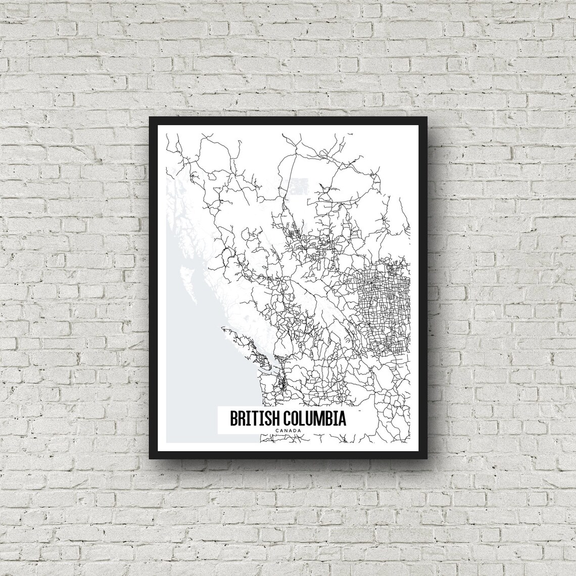 British Columbia Map Printable Printable Map for Office | Etsy
