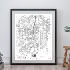 Bend Oregon Printable Map Bend Oregon Map Print Oregon Wall - Etsy