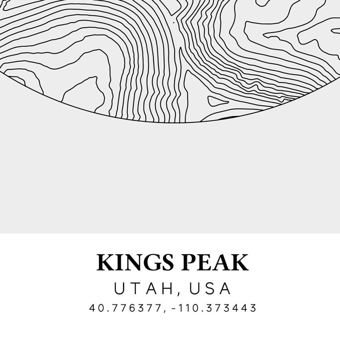 Kings Peak Topographic Map Kings Peak Map Kings Peak Print - Etsy