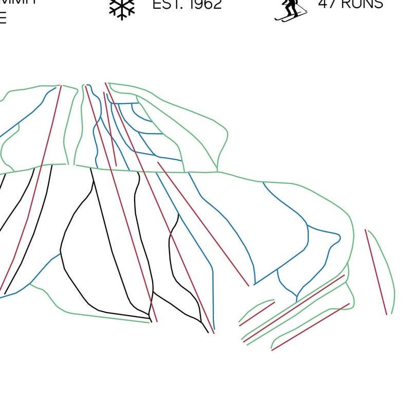 Cascade Mountain Printable Ski Map 16x20 Cascade Mountain - Etsy