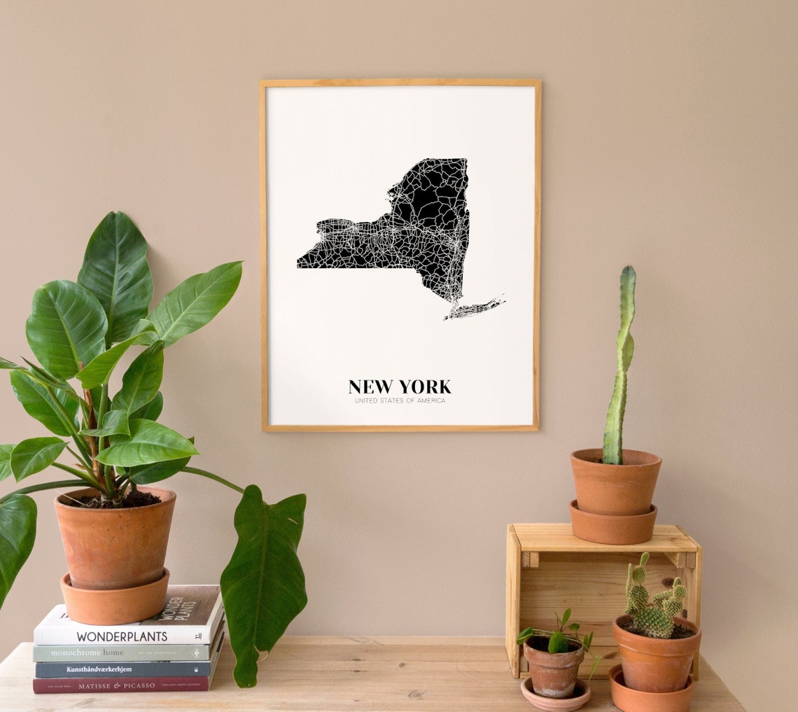 Map of New York Printable New York Map Printable NY Map - Etsy