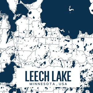 Leech Lake Printable Map Leech Lake MN Wall Art Leech Lake - Etsy