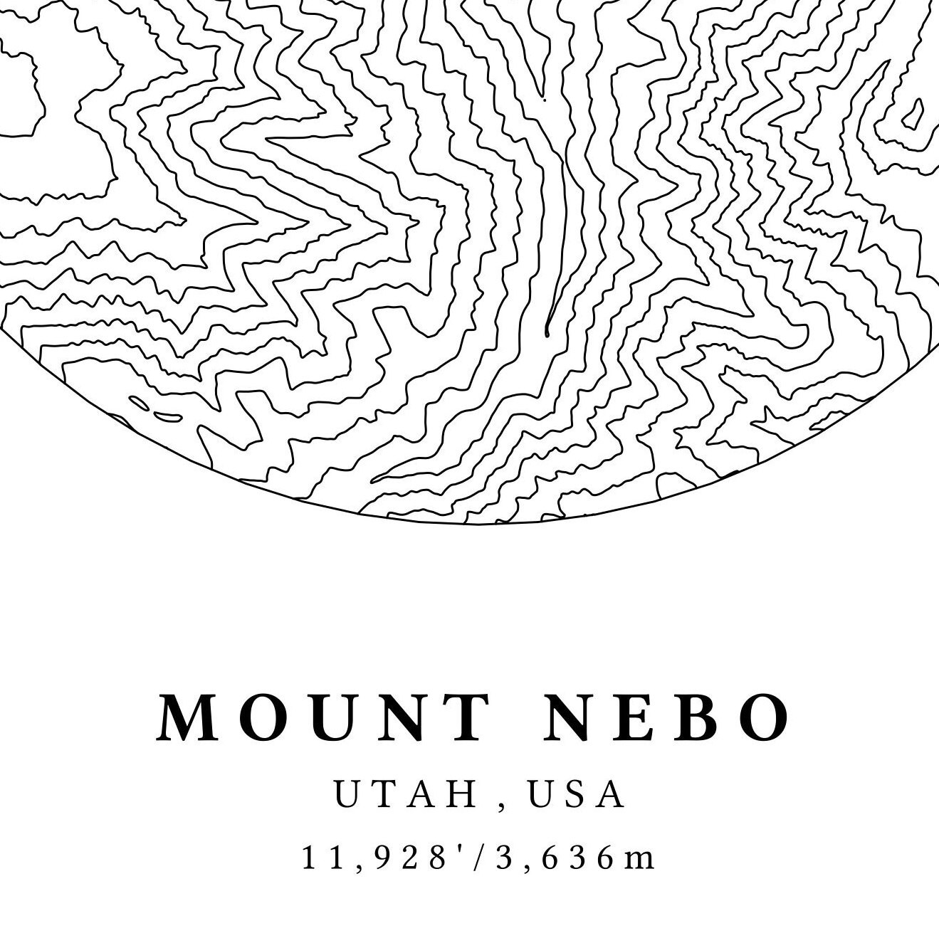 Mount Nebo Topographic Map Mount Nebo Map Salt Lake City | Etsy