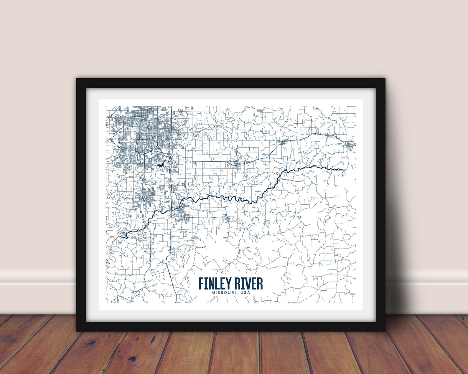 Finley River Missouri Printable Map Finley River Missouri | Etsy