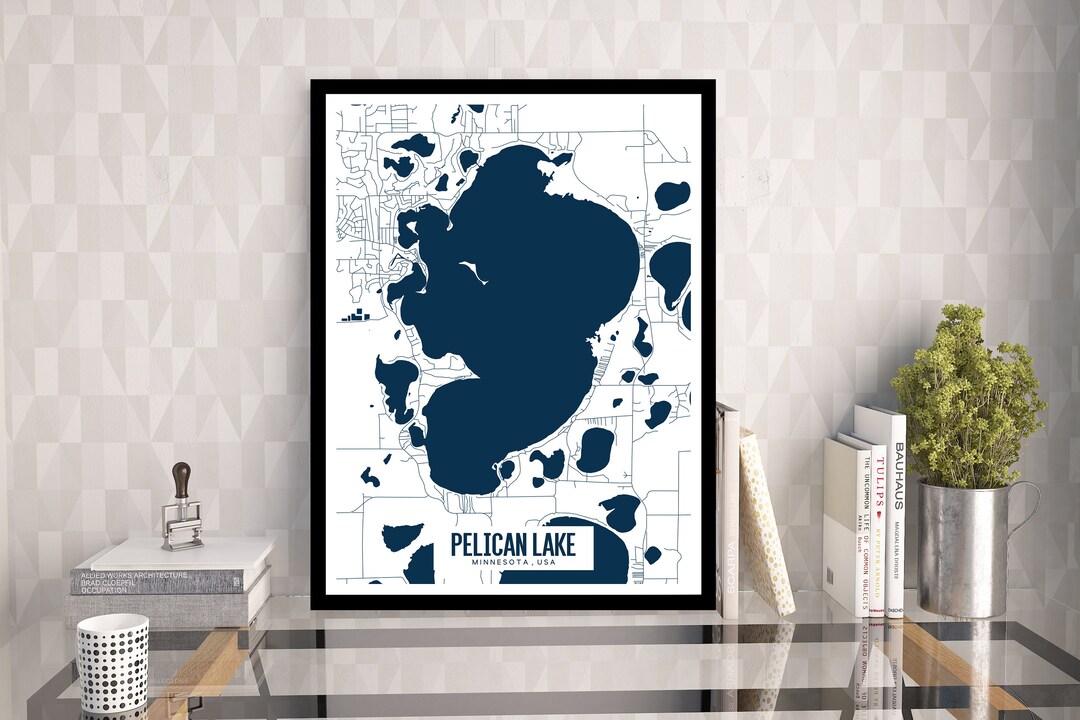 Pelican Lake Printable Map Pelican Lake Poster Pelican Lake - Etsy