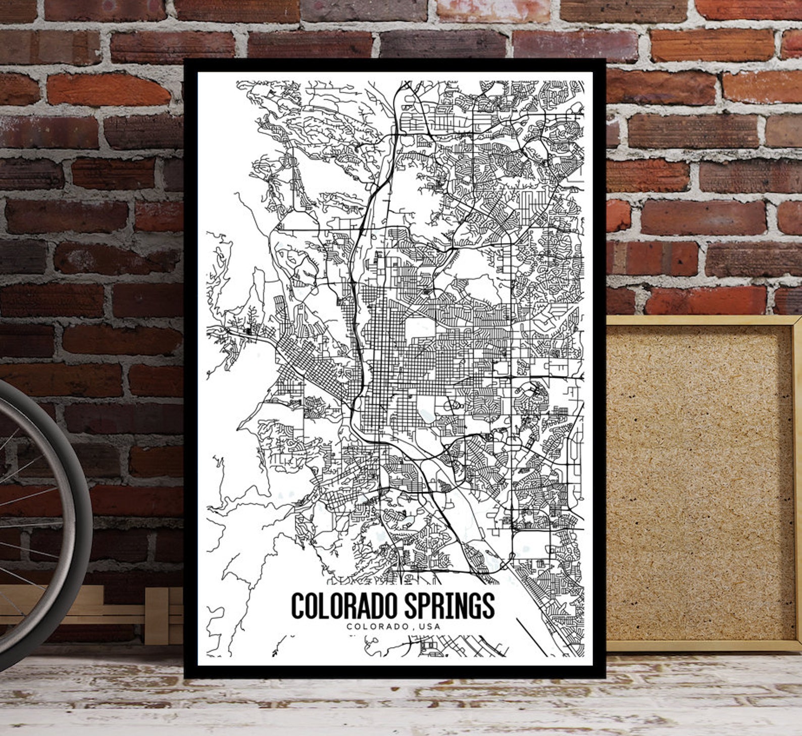 Colorado Springs Printable Map Colorado Springs Colorado - Etsy