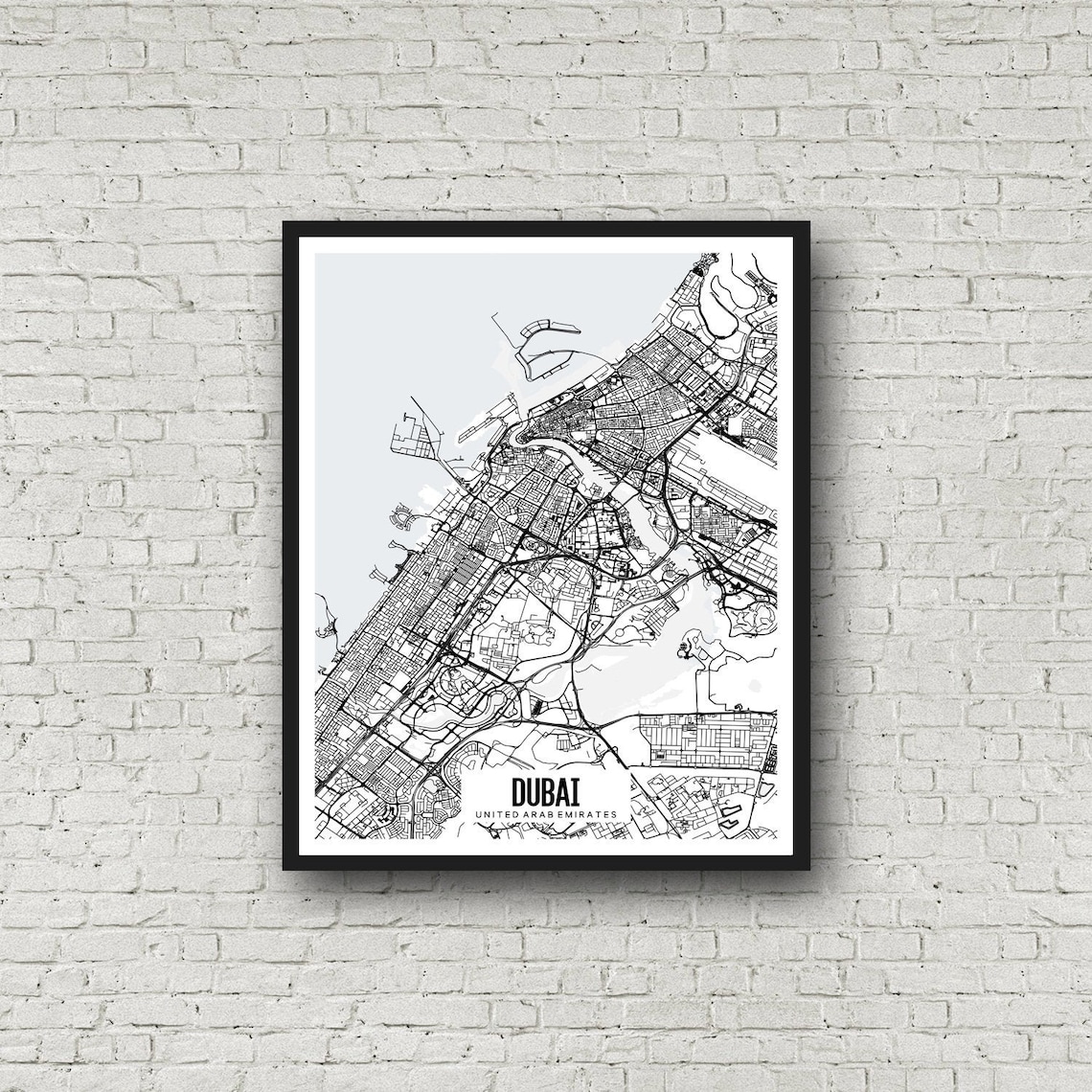 Dubai UAE Printable Map Dubai City Map Art Asia Map Digital | Etsy