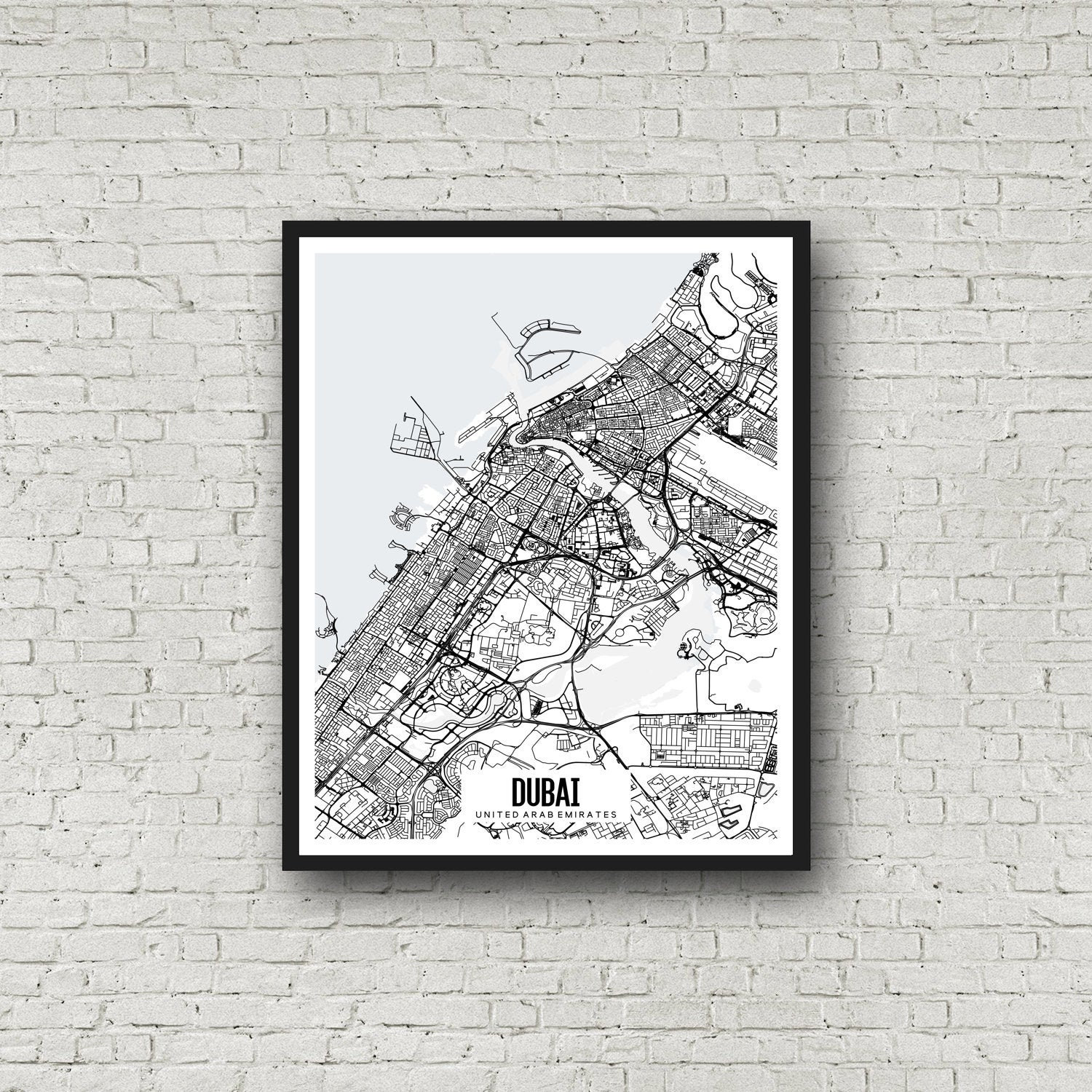 Dubai UAE Printable Map Dubai city map art Asia map Digital | Etsy
