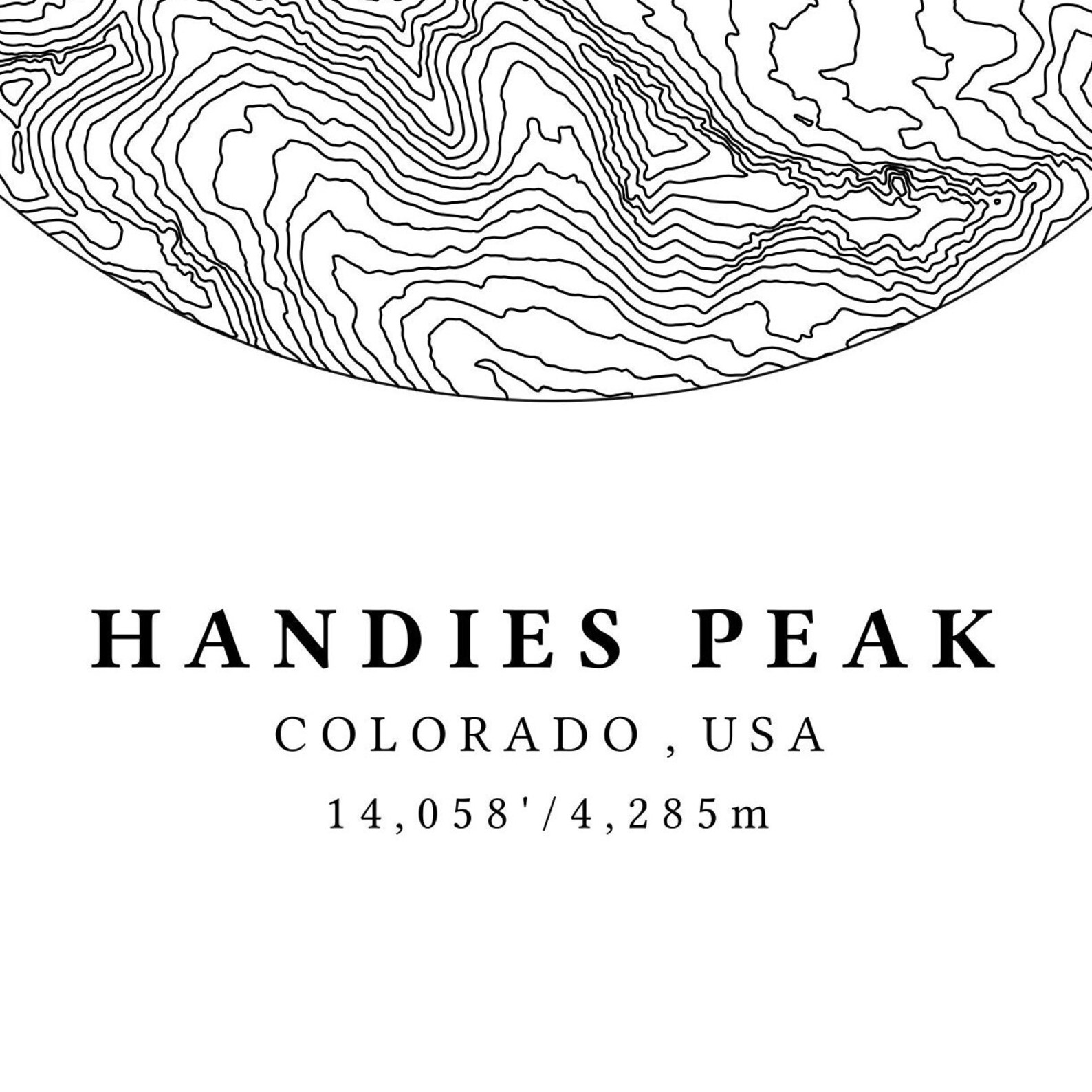 Handies Peak Topographic Map Handies Peak Map Handies Peak - Etsy