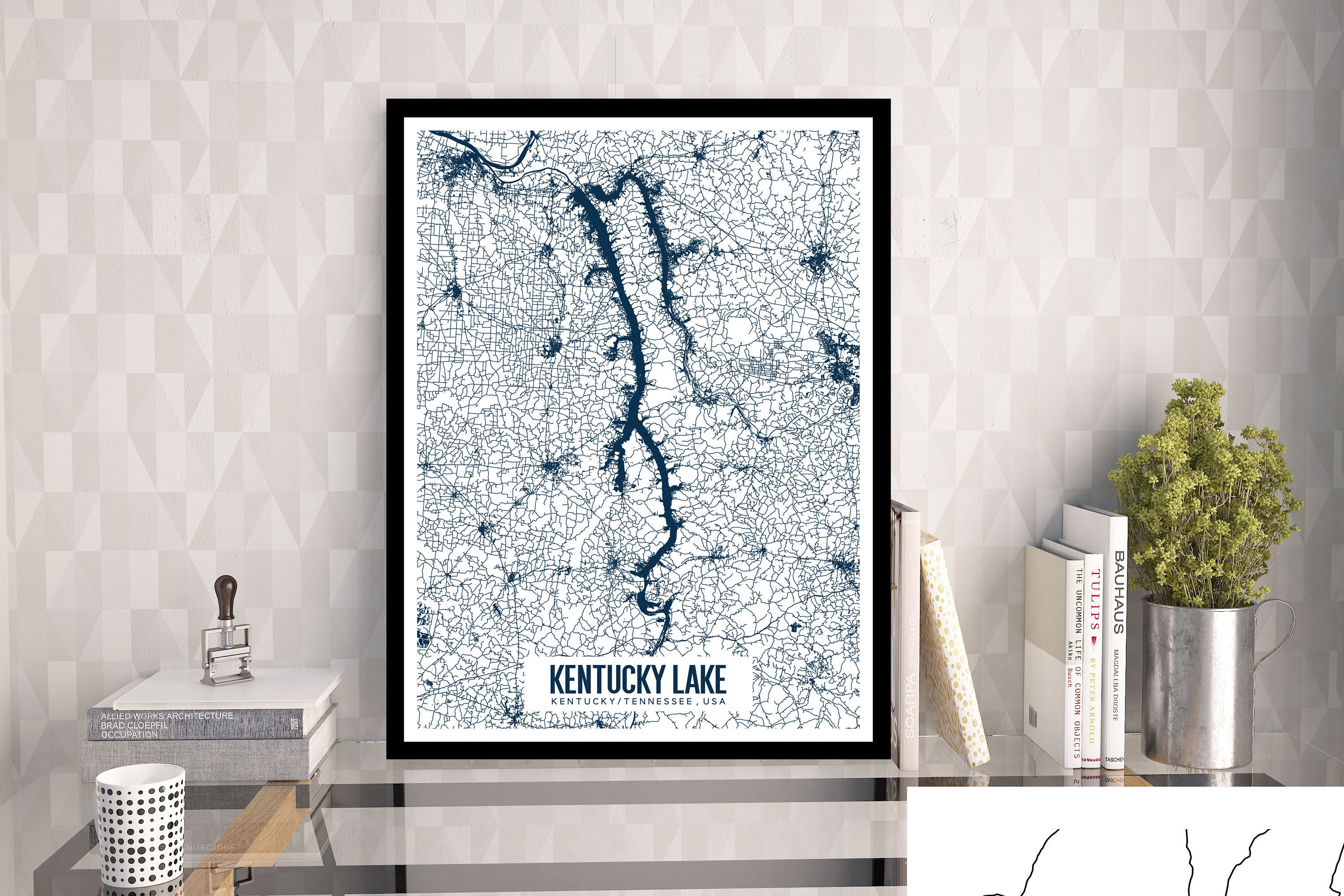 Kentucky Lake Printable Map Poster Kentucky Lake Digital - Etsy