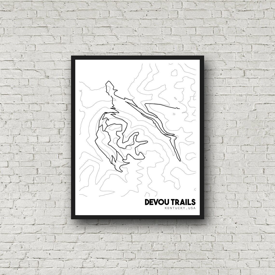 Devou Trails Topographic Map Devou Trails Map Printable - Etsy