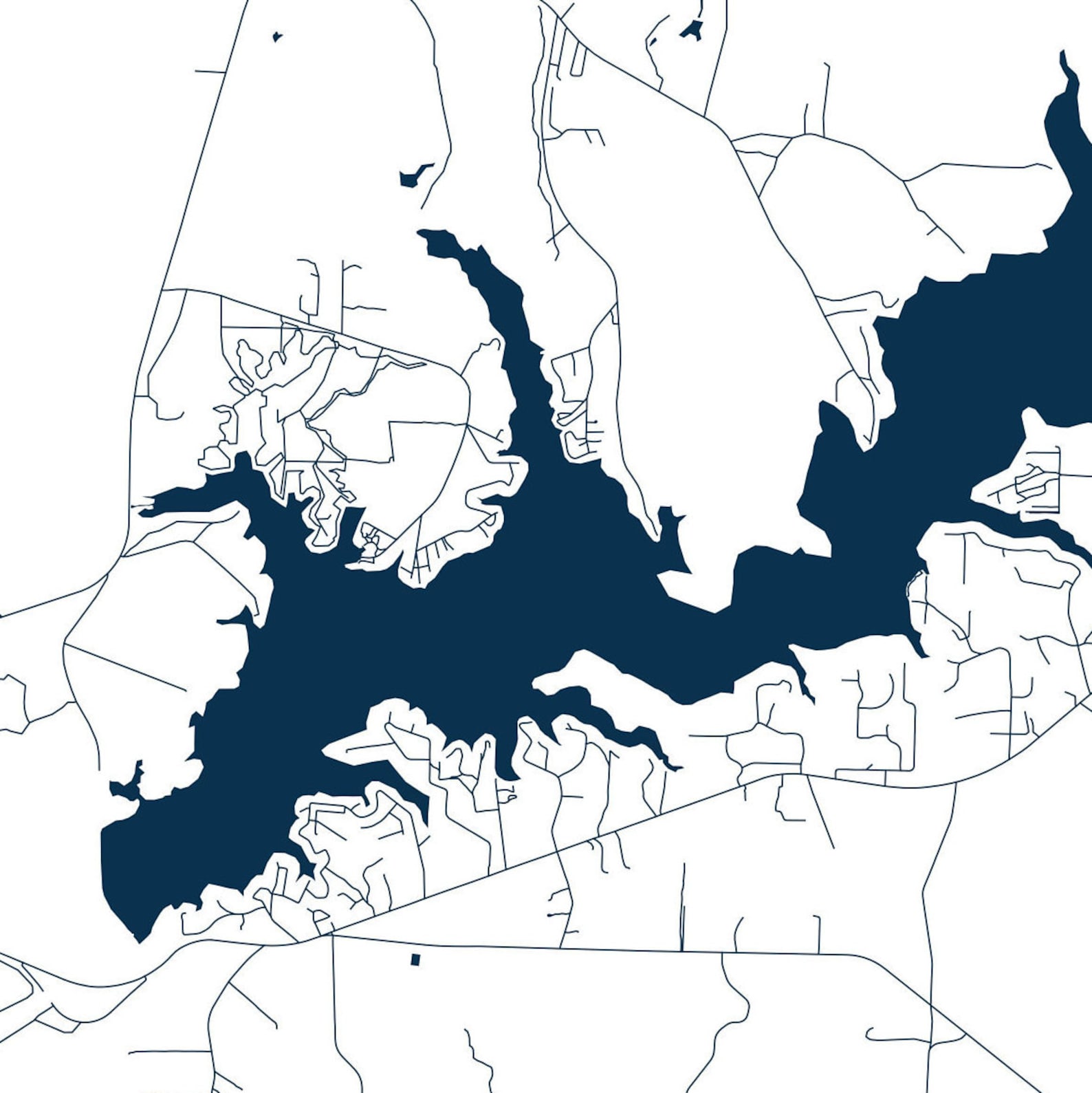 Lake Talquin Florida Printable Map Lake Talqiun FL - Etsy