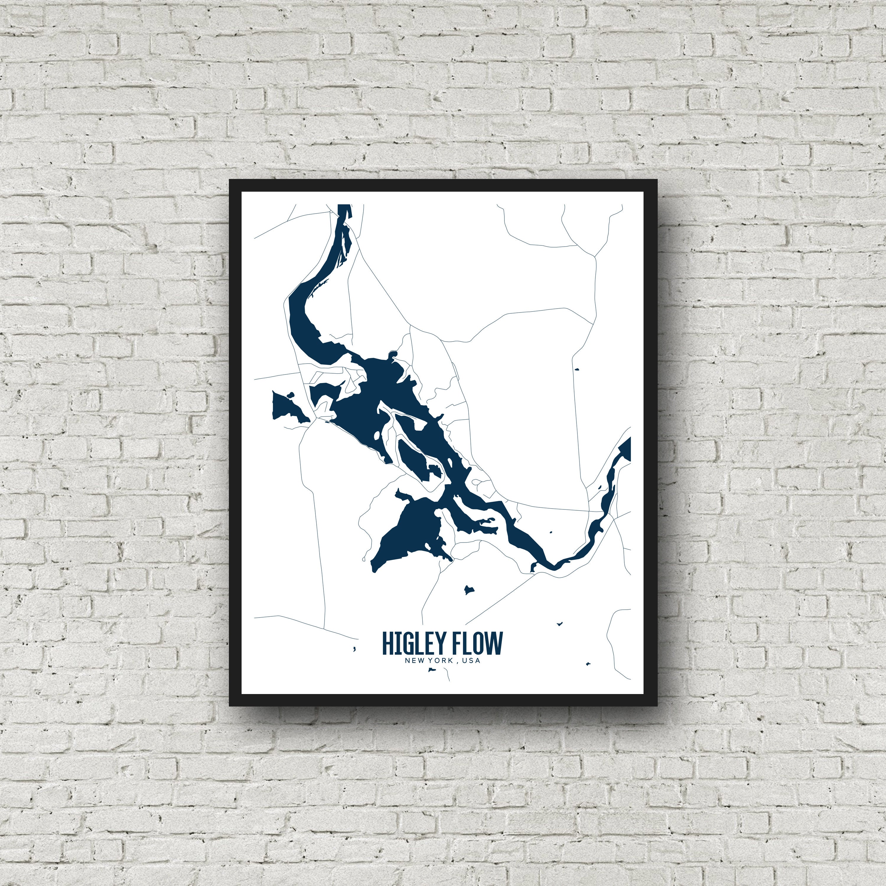 Higley Flow Printable Map Higley Flow NY Map Higley Flow - Etsy