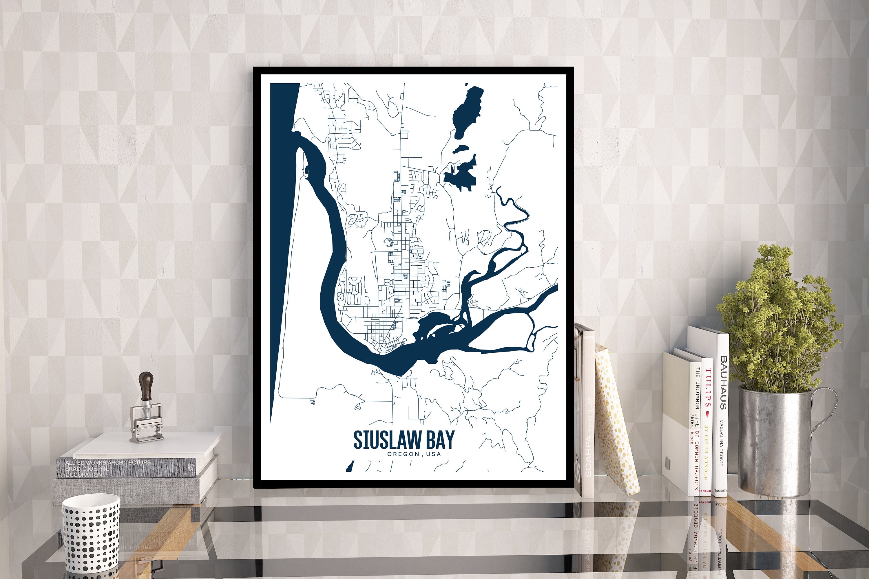 Siuslaw Bay Oregon Printable Map, Siuslaw River Map, Florence Oregon ...