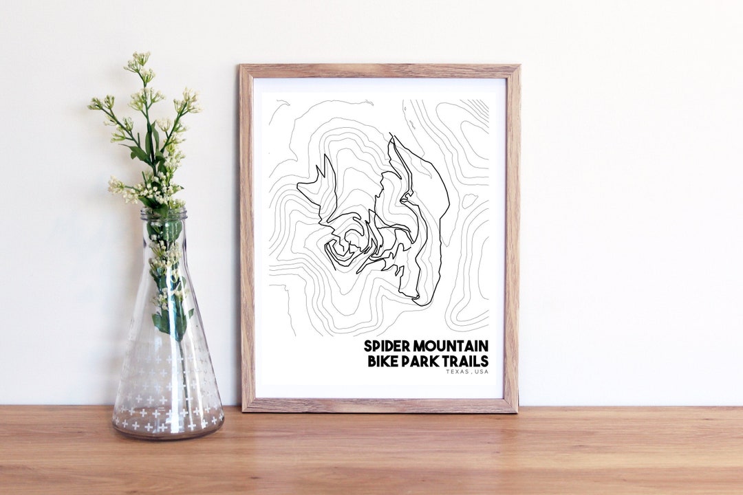 Spider Mountain Trails Topographic Map, Printable Mountain Biking Map ...