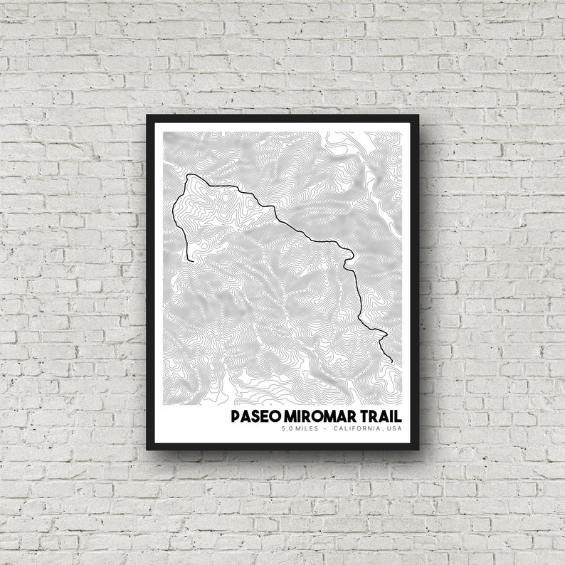 Paseo Miromar Trail Topographic Map Printable California | Etsy