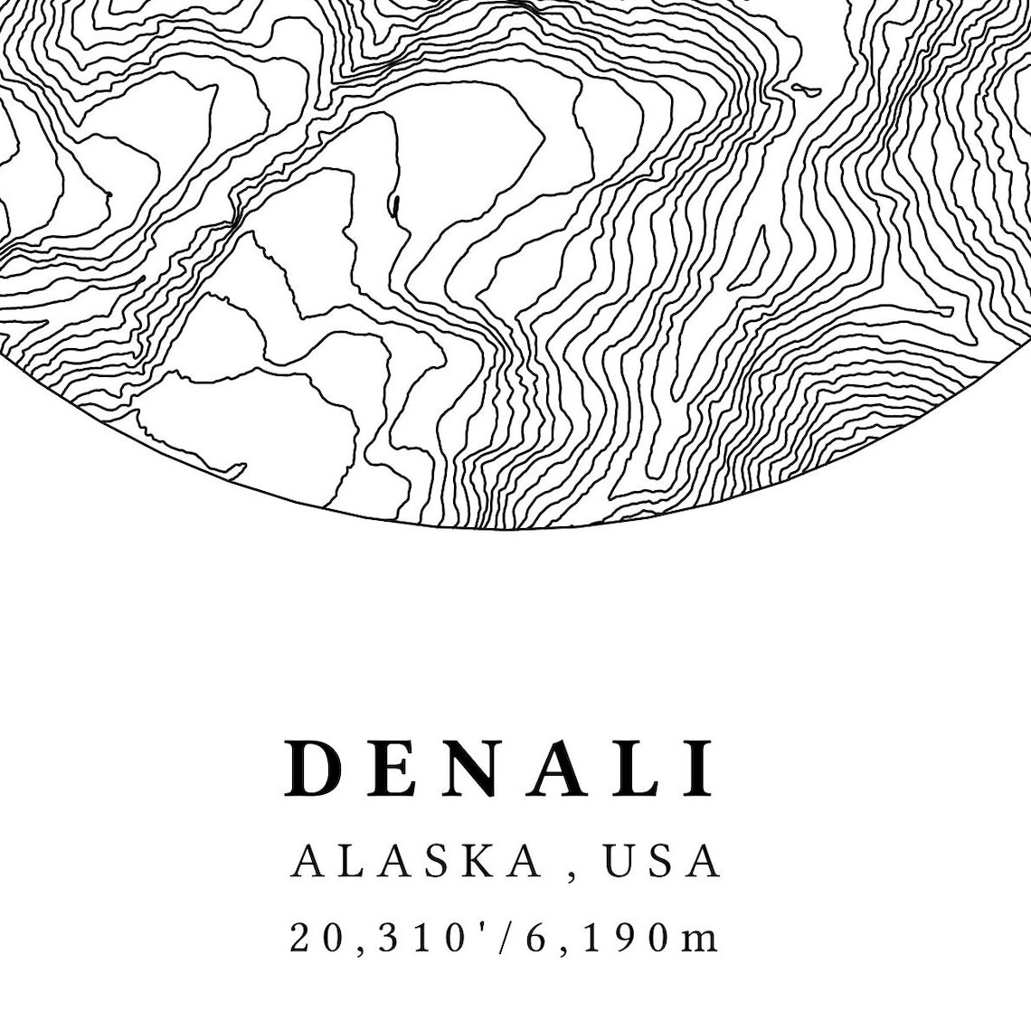 Denali Topographic Map Denali Map Printable Topographic Map - Etsy