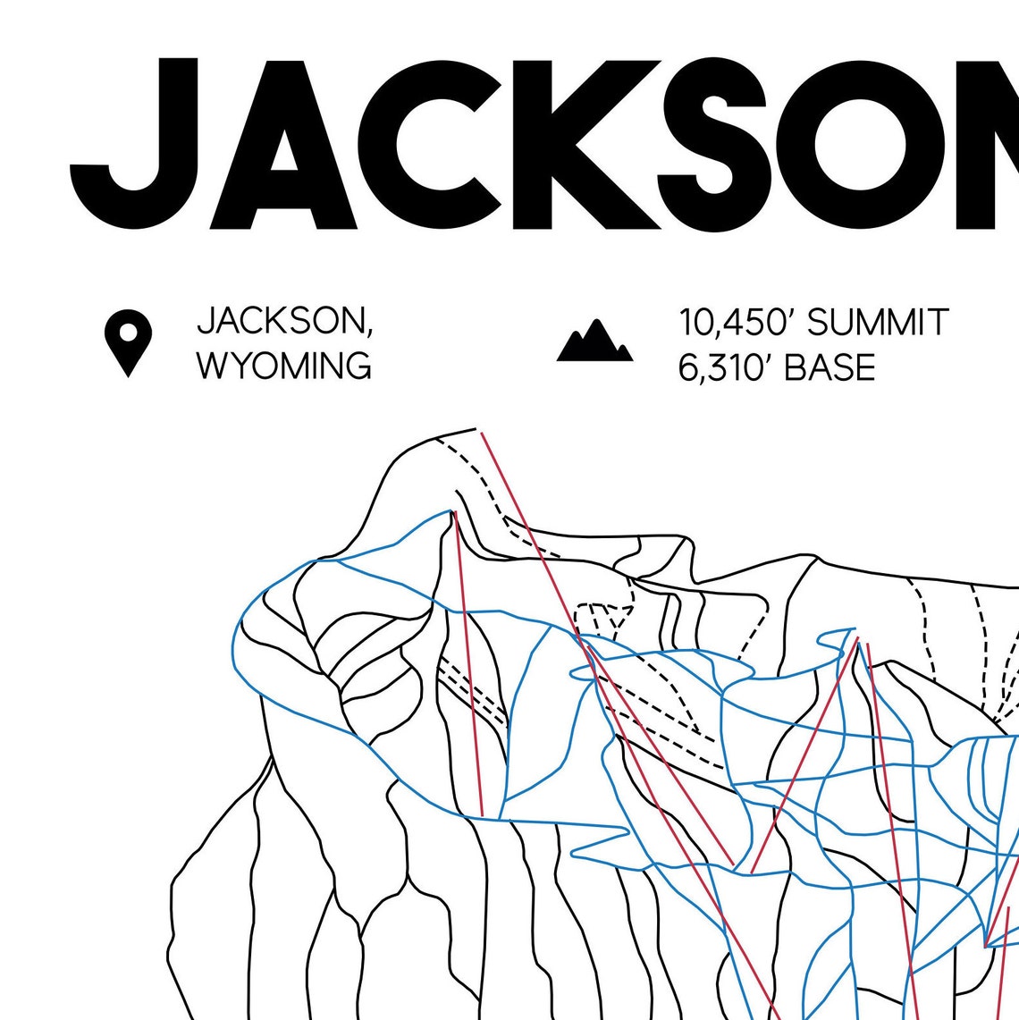 Jackson Hole Printable Trail Map 16x20 | Etsy