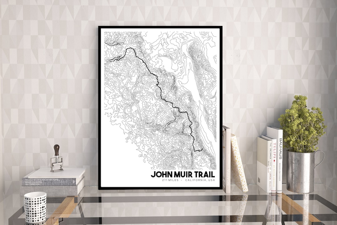 John Muir Trail Printable Hiking Map, California Topographic Map ...