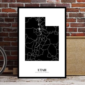 Map of Utah Printable, Utah Map Print, Printable UT Map Poster, Custom ...