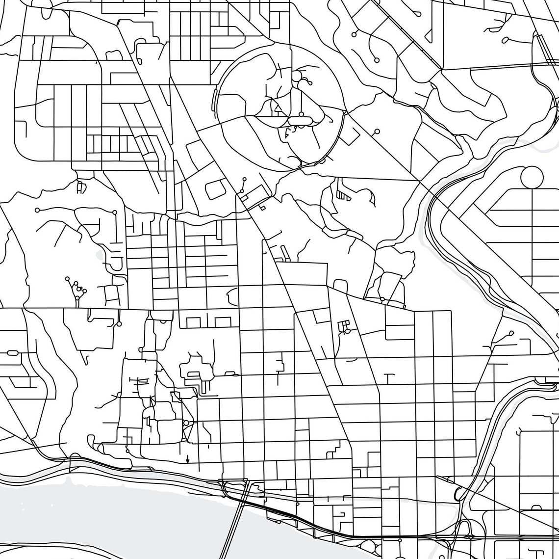 Georgetown D.C. Map Printable DC city map art Washington map | Etsy