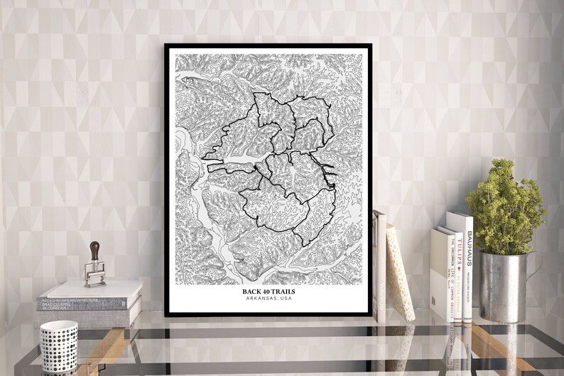 Back 40 Trails Topographic Map Printable Mountain Biking Map - Etsy