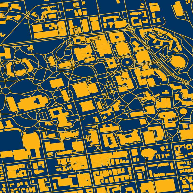 Berkeley California Printable Street Map University of - Etsy