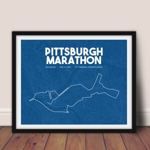 2014 Pittsburgh Marathon Course Map Marathon Printable Map - Etsy