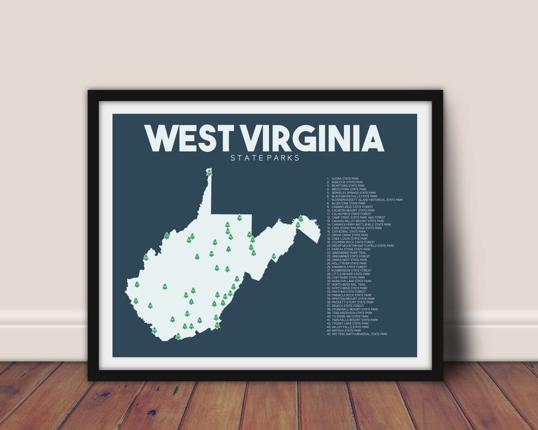 West Virginia State Parks Map Printable (Download Now) - Etsy