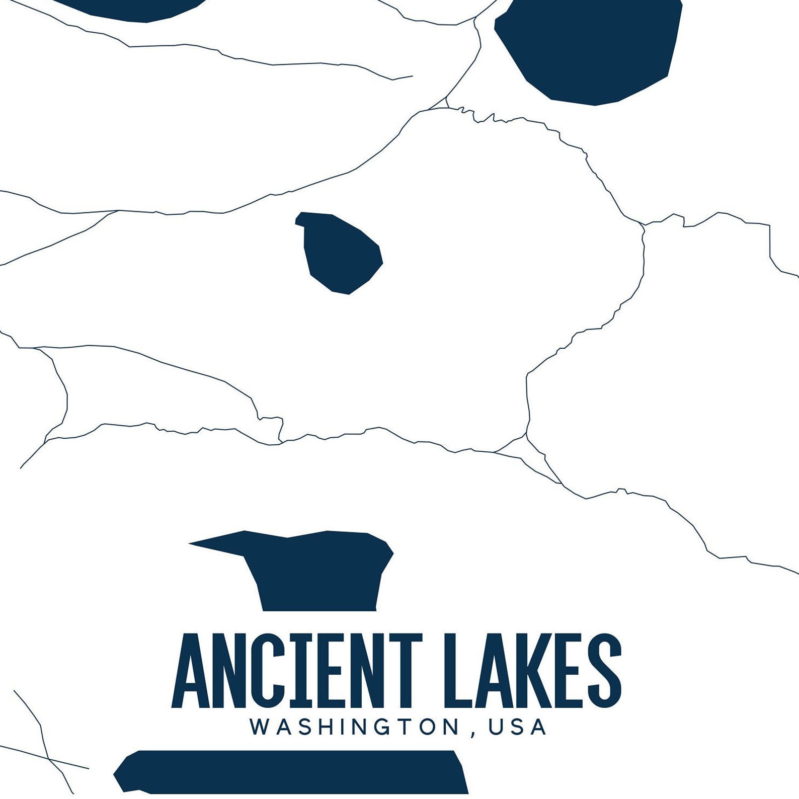 Ancient Lakes Washington Printable Map, Ancient Lakes Wall Art, Ancient ...