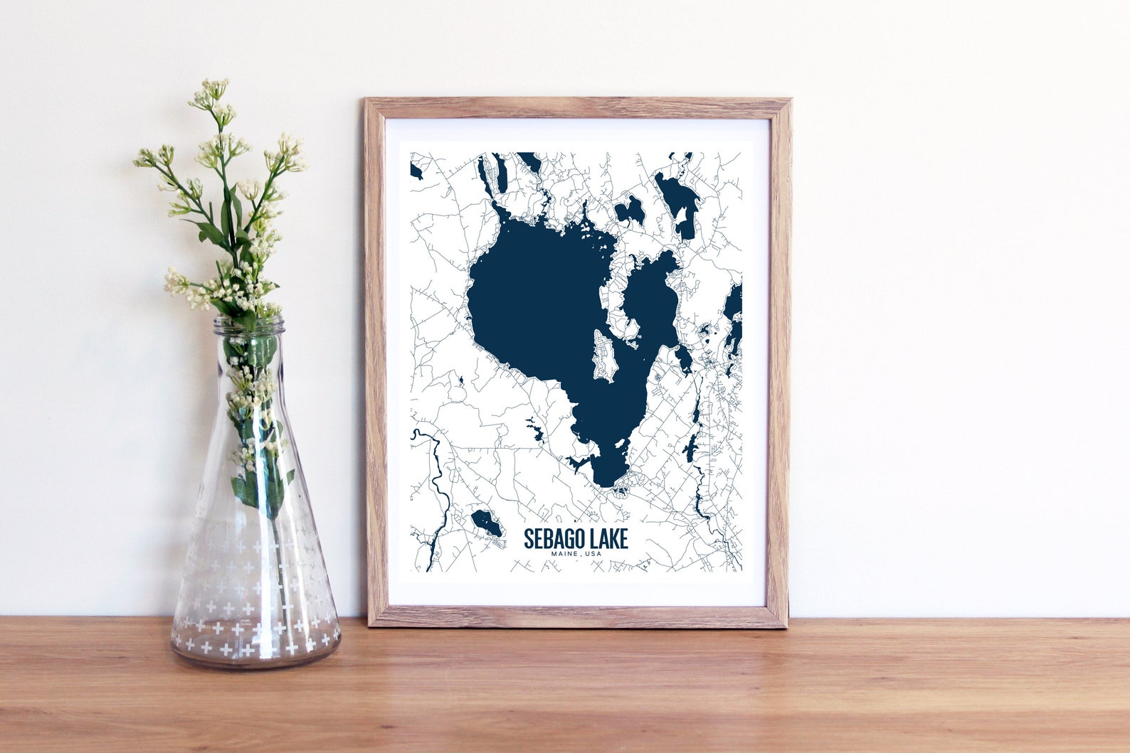 Printable Sebago Lake Map Sebago Lake Maine Print Sebago - Etsy