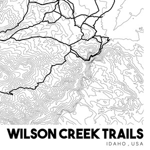 Wilson Creek Trails Topographic Map Printable Mountain Biking - Etsy