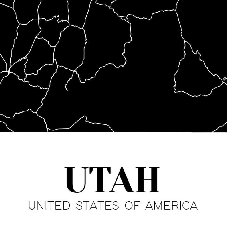 Map of Utah Printable Utah Map Print Printable UT Map - Etsy