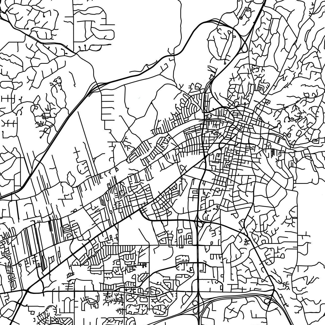 Santa Fe New Mexico Map Printable Printable Map for Office - Etsy