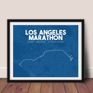 Los Angeles Marathon Course Map 2018 Marathon Printable Map - Etsy