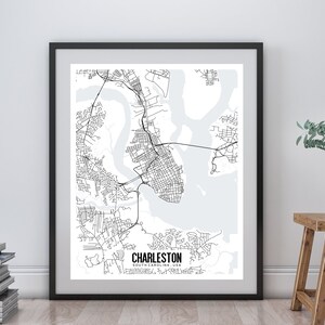 Charleston South Carolina Printable Map Charleston Sc Map - Etsy