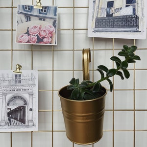 Gold Wire Wall Grid, FREE Clips, Large Metal Photo Grid, Foto Gitter ...