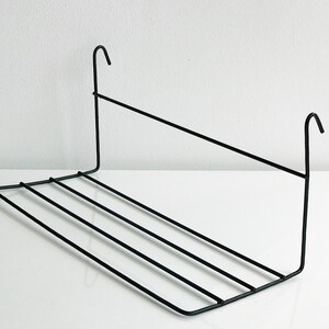 Black Shelf for Wire Wall Grid, Small Straight Shelf Rack for Mesh Memo ...