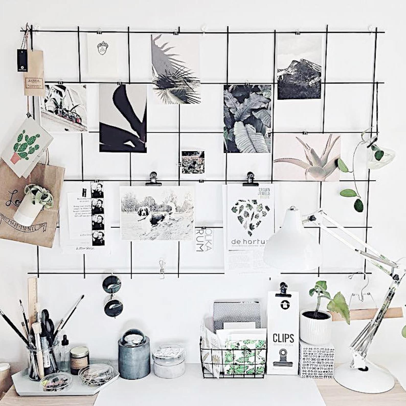 Black Wire Wall Grid SHELF Free Clips Wire Mesh Memo - Etsy