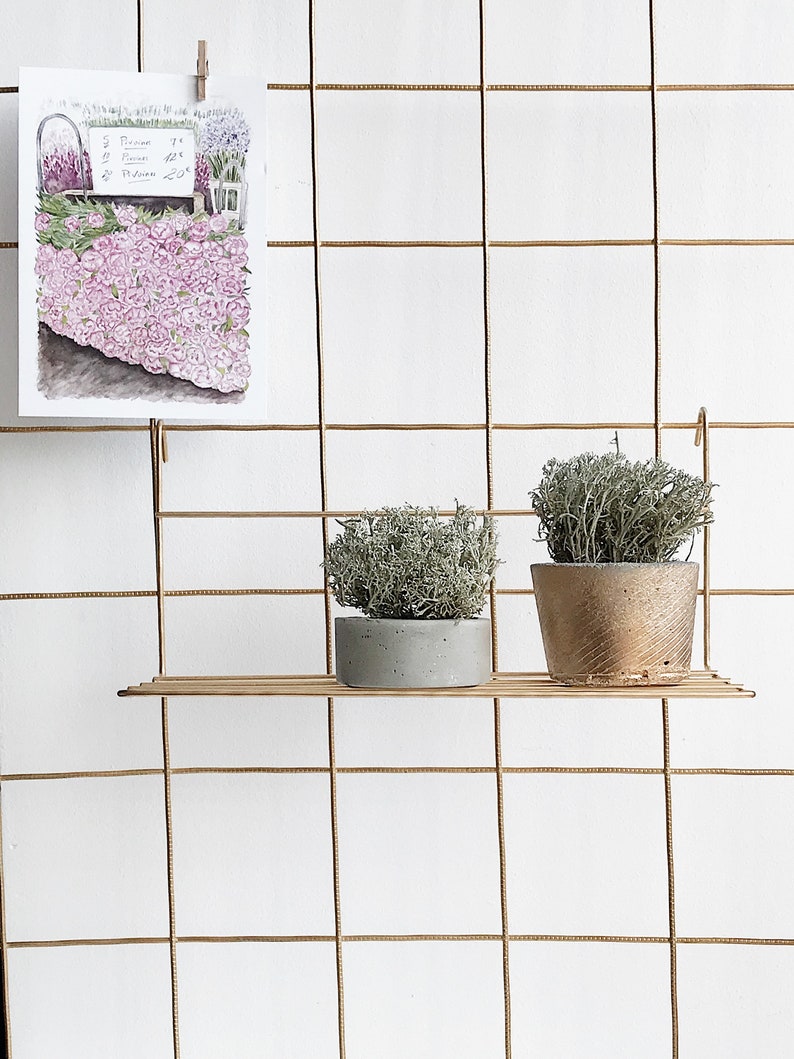 Gold Shelf for Wire Wall Grid Golden Small Straight Shelf | Etsy