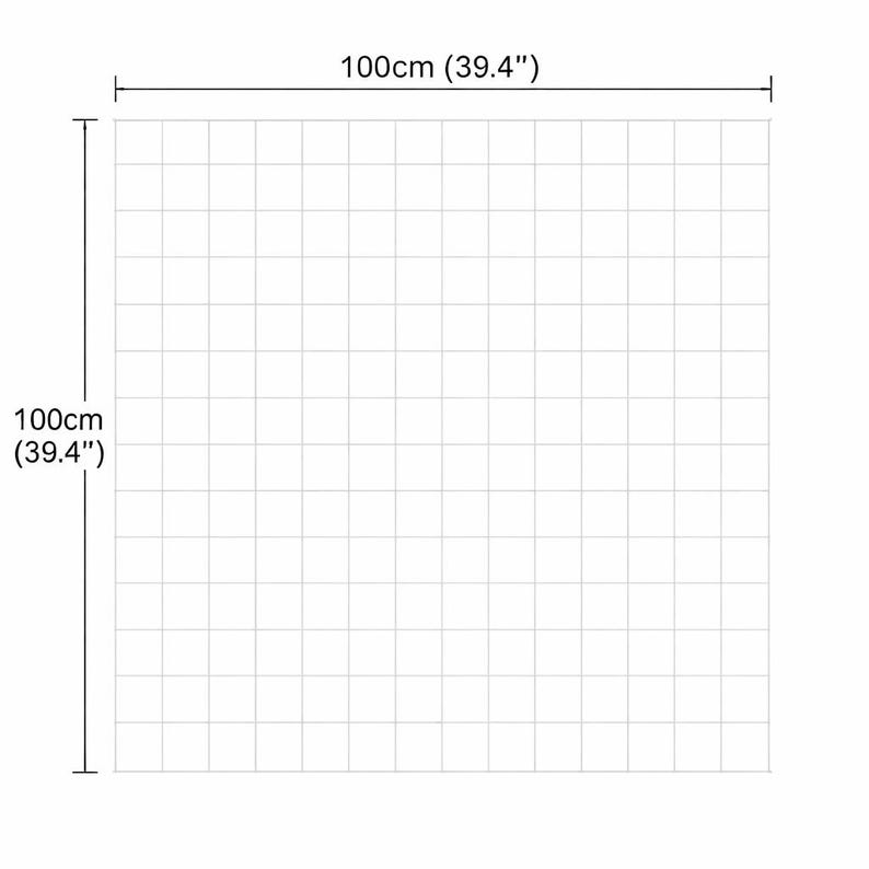 Metal Wire Wall Grid Panel 100x100 Cm (39.4”x39.4”) Photo Display Grid ...