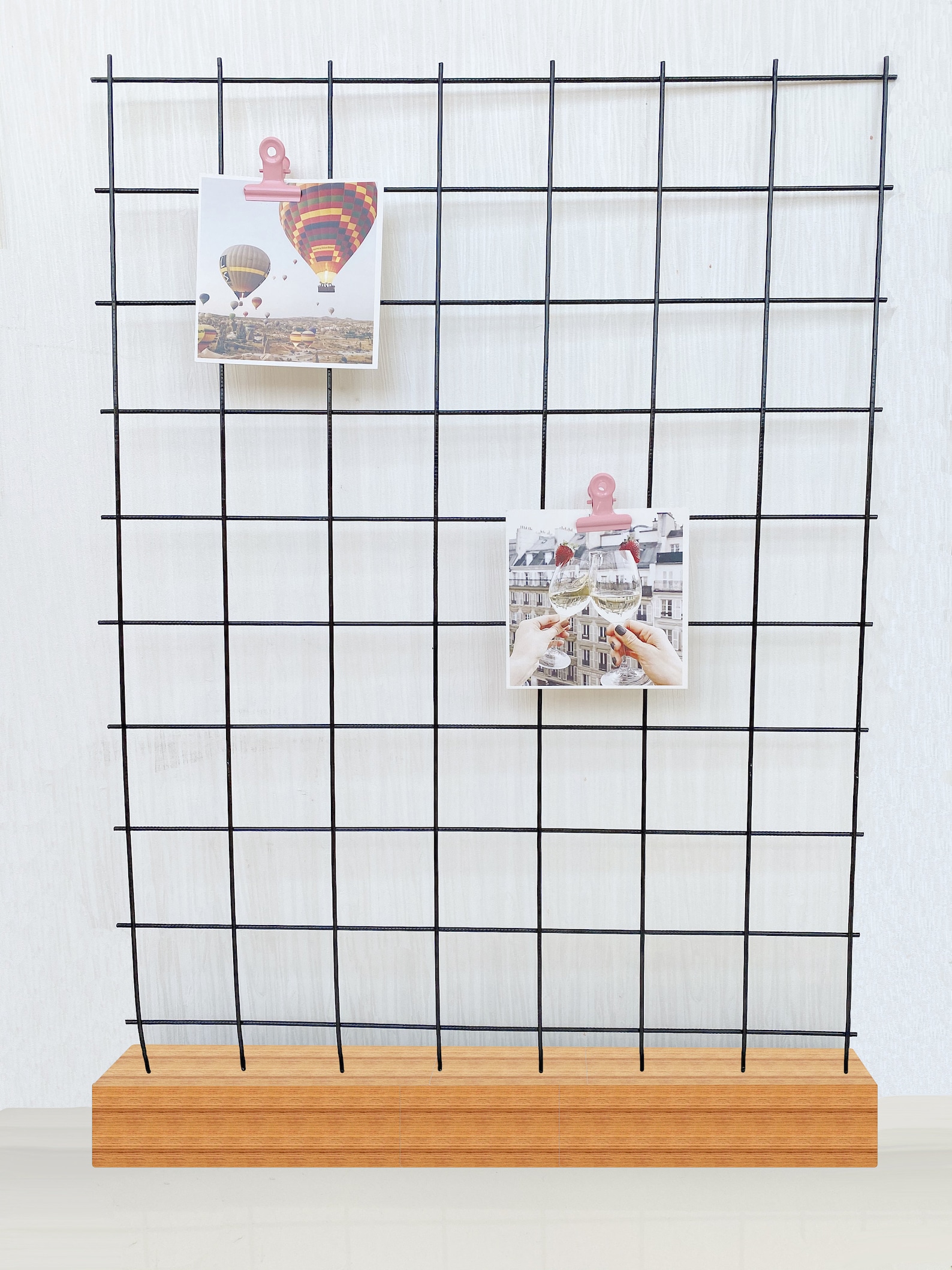 Black Wire Tabletop Grid, FREE Clips, Golden Memo Board, Copper Notice ...