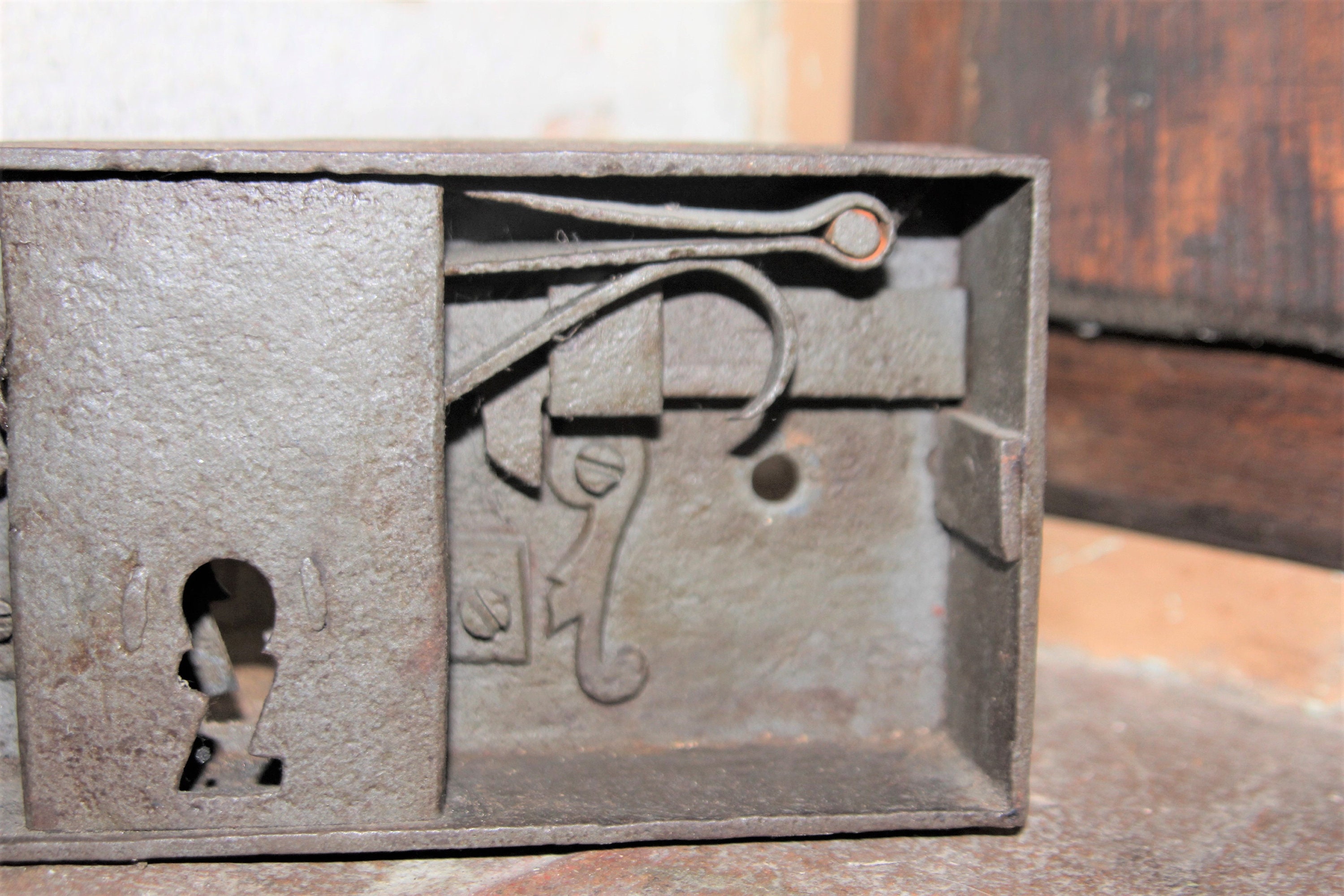 Early 19th Century French Rim Lock & Key With Integral Spring - Etsy